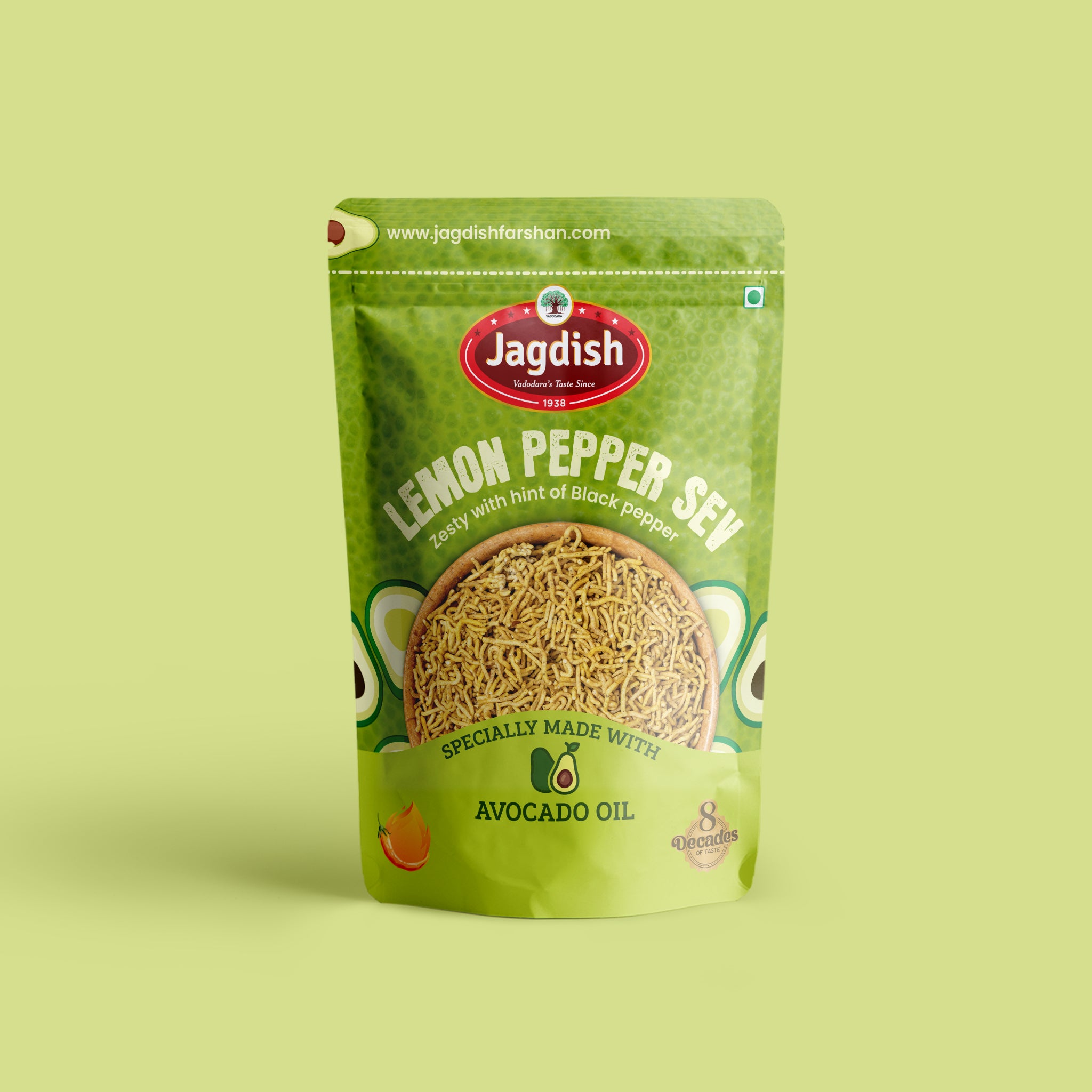 Lemon Pepper Sev in Avocado Oil | Healthy Namkeen – Jagdish Farshan